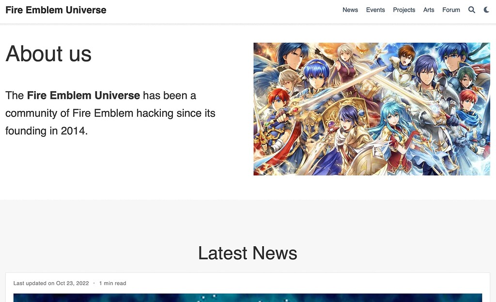 Homepage Demo - Community - Fire Emblem Universe