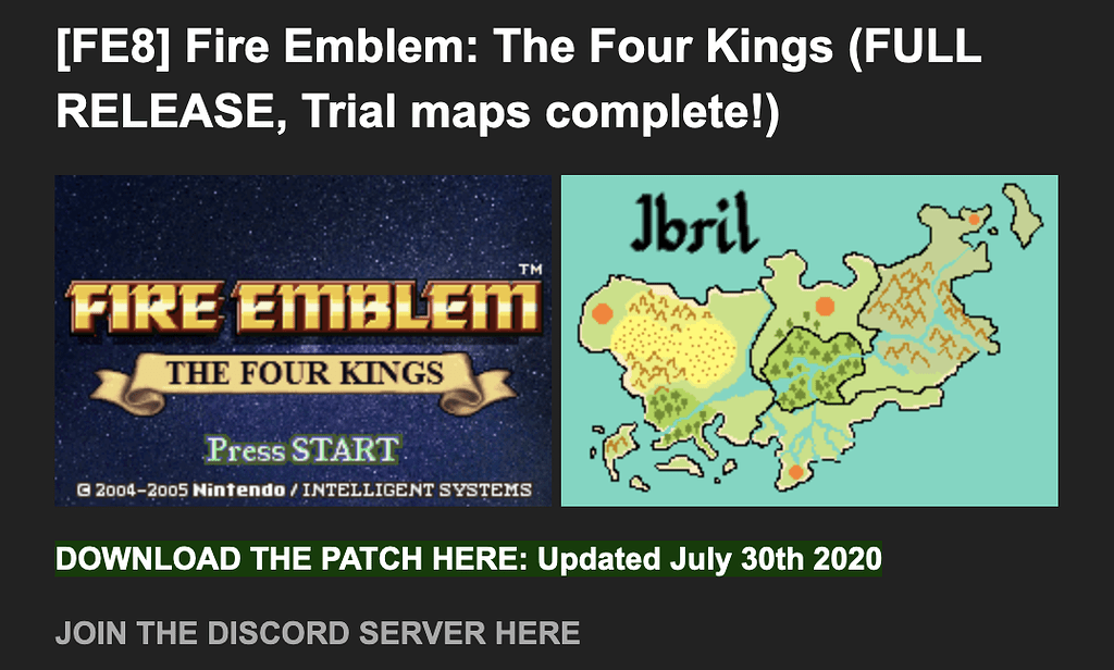 [FE8/4K] Fire Emblem: Infinite Kings (19.5/28 playable chapters ...