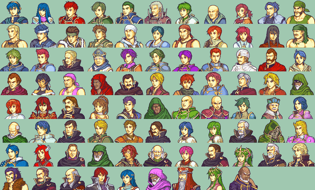 Almost all of the Shadow Dragon portraits traced into GBAFE style ...