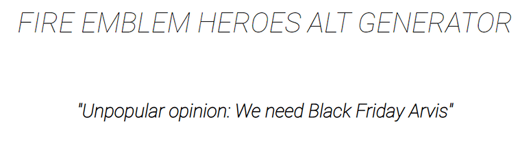 FEH Alt Generator - Community - Fire Emblem Universe