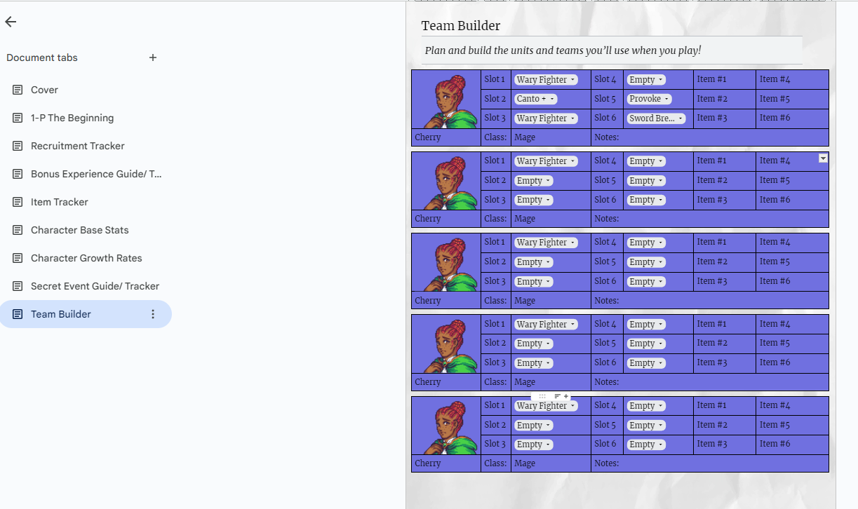 Game Guide Template F2E - Community - Fire Emblem Universe