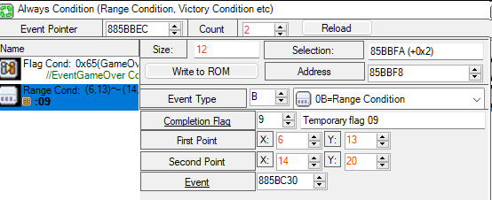 (FE6) Zone-based reinforcement implementation, range condition ...